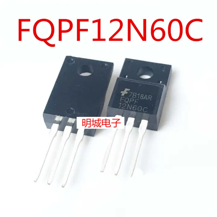 10pcs FQPF12N60C 12N60C 12N60 600V 12A MOSFET N-ช่องทรานซิสเตอร์ TO ...