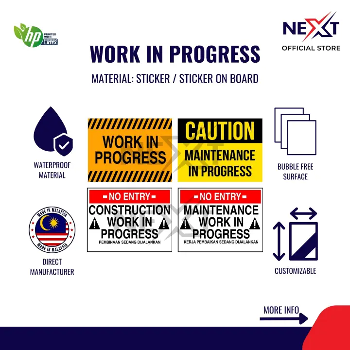 Maintenance Work In Progress / Construction Work In Progress Signage ...