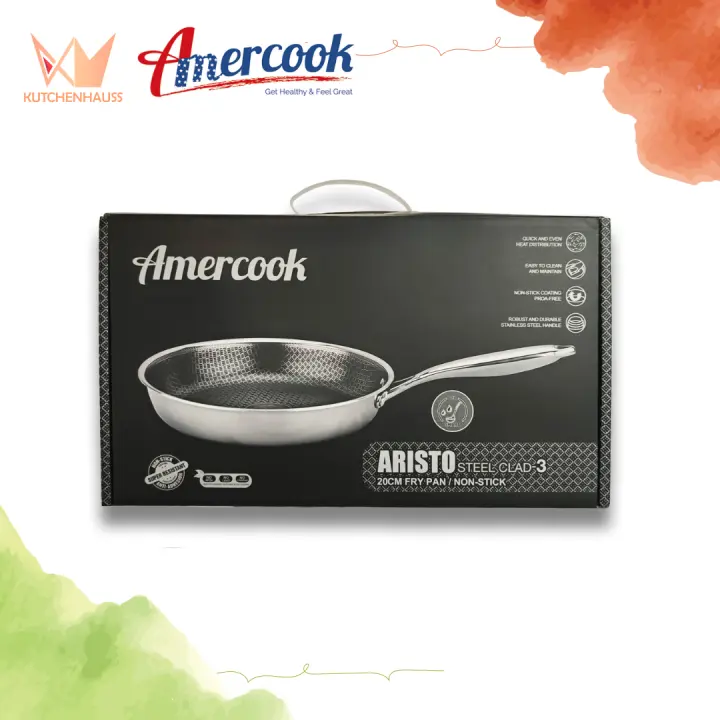 Amercook 28cm Aristo Steel Clad-3 Stainless Steel Induction Nonstick ...