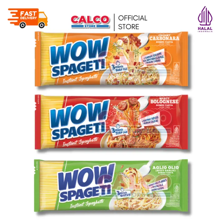 1pcs Wow Spageti Instant Spaghetti Pasta Meaty Bolognese Creamy ...