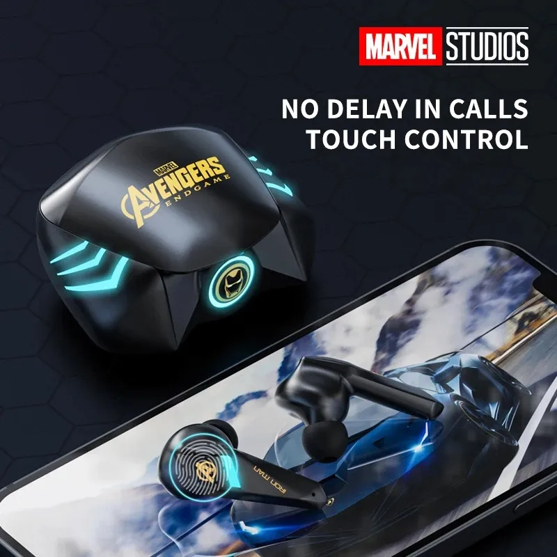 100% Authentic Marvel Wireless Earphones Iron Man TWS Bluetooth 5.0 ...