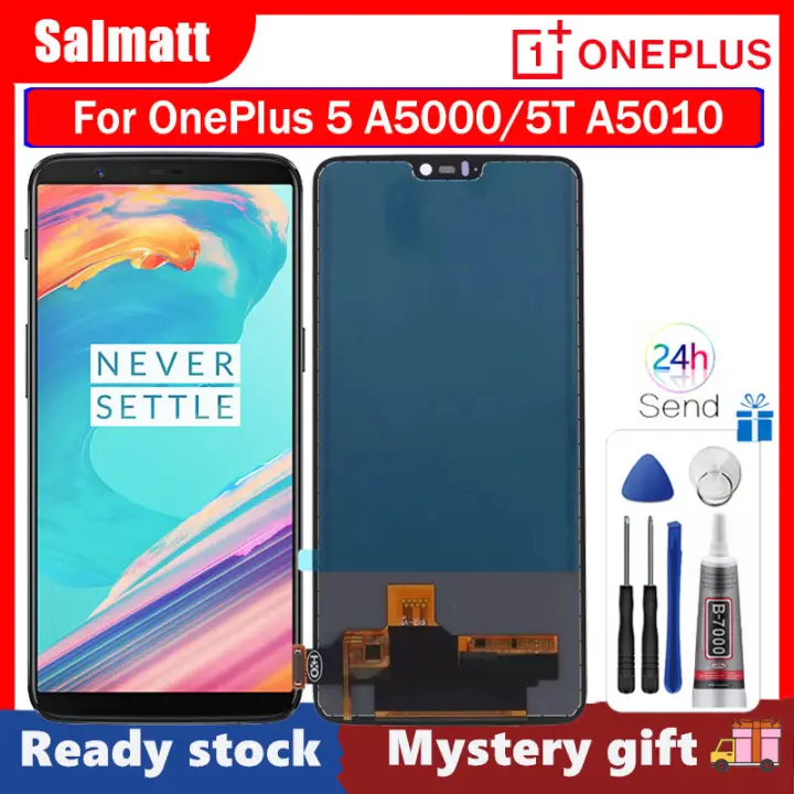 Salmatt จอแอลซีดีจอ OLED สำหรับ OnePlus 5 A5000 / OnePlus 5T A5010จอแสดงผลหน้าจอสัมผัส Digitizer ...