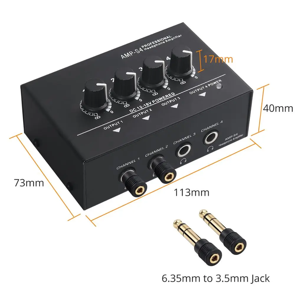 Neoteck Professional Multi Channel Mini Earphone Splitter Amp Balanced ...